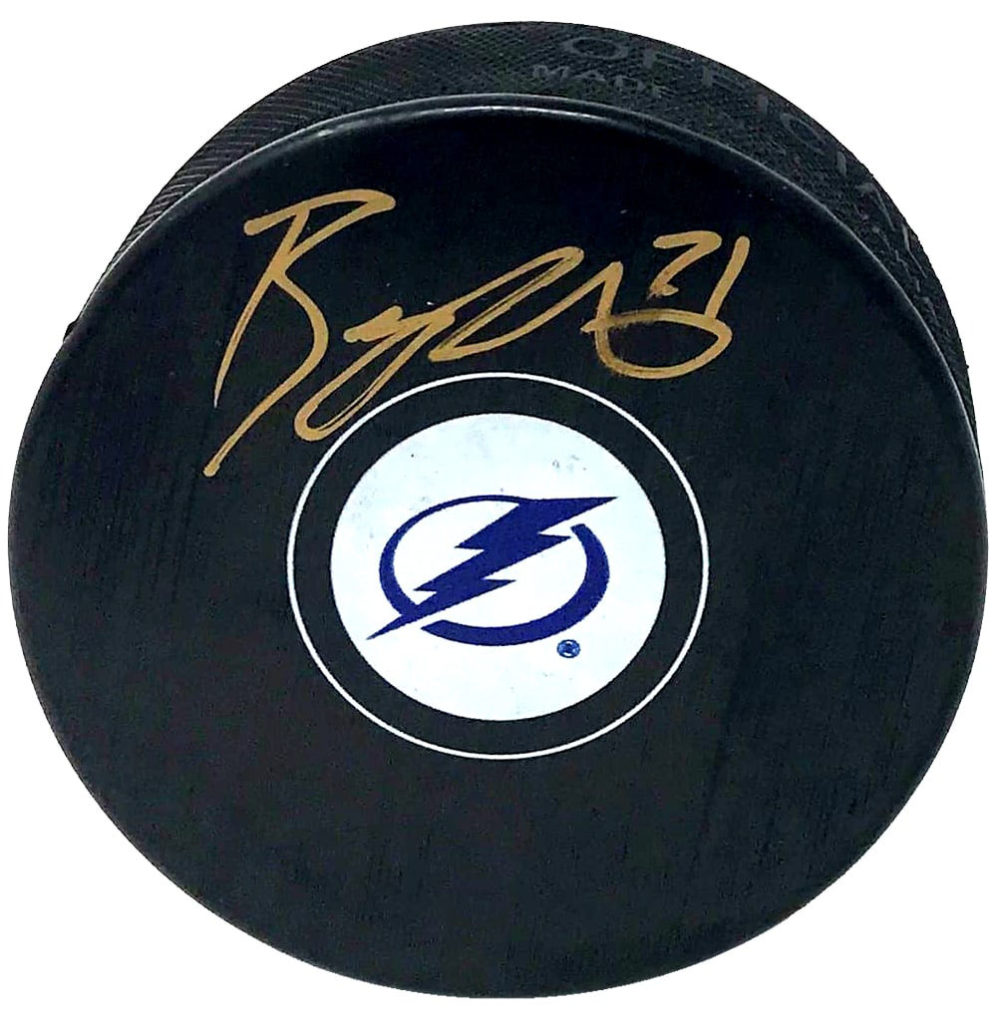 Brayden Point Autographed Tampa Bay Lightning Logo Puck Logo Puck ...