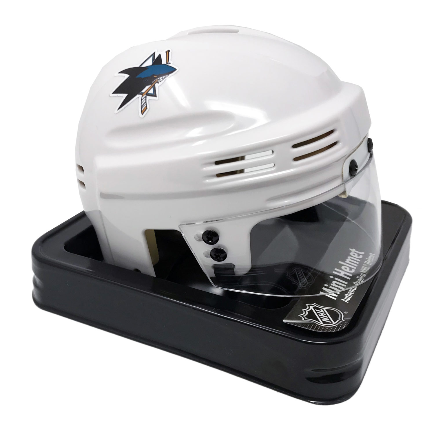 White Mini Helmet with San Jose Sharks logo – House of Hockey