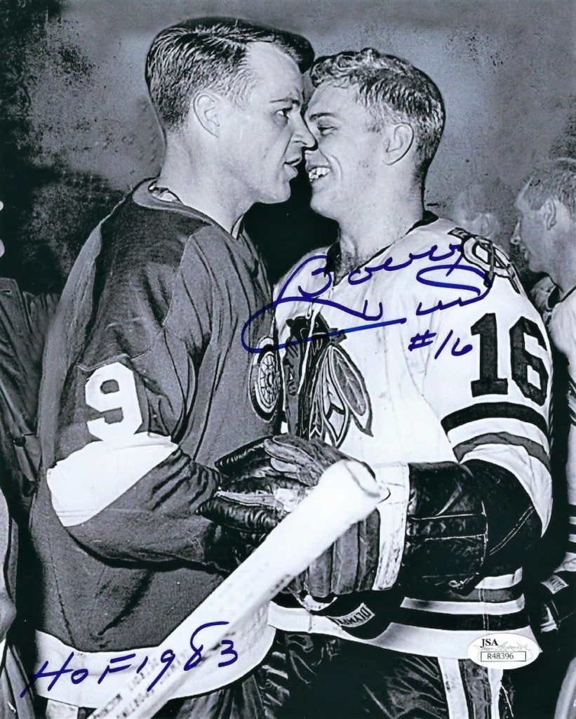 Bobby Hull Autographed Chicago Blackhawks 8×10 Photo with Gordie Howe ...